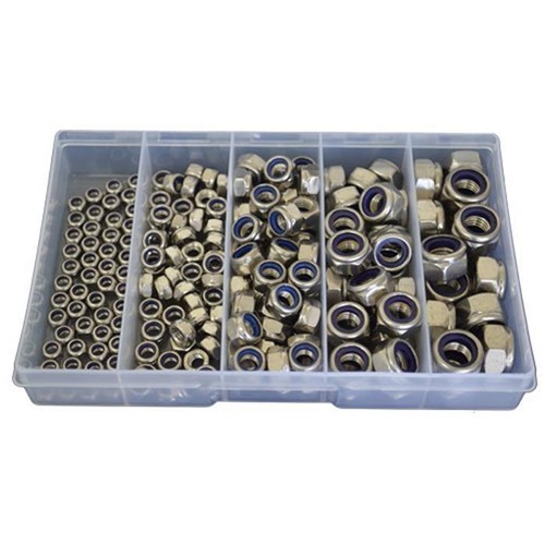 2 x 190 Piece M5 M6 M8 M10 M12 Stainless Nyloc Nut G304 Assortment Grab ...