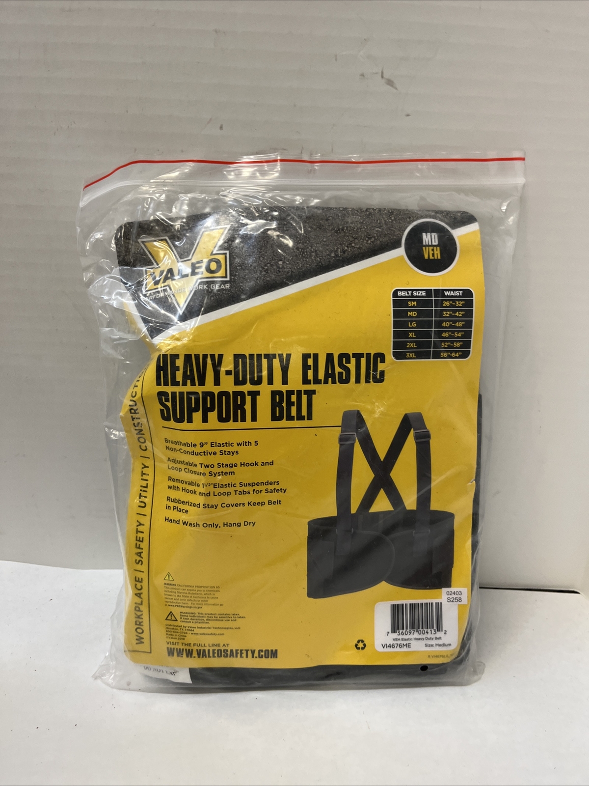 Valeo Industrial Veh9 Heavy-duty 9" Back Support Elastic Belt Vi4676 ...