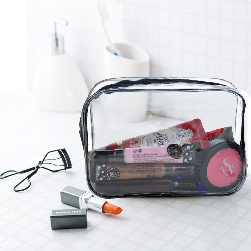 Wobe 5 Packs Clear Cosmetics Bag Make-up Bags Organizers, PVC Zippered ...