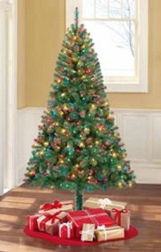 Pre-Lit 6.5' Madison Pine Artificial Christmas Tree, Multi-Color Lights ...