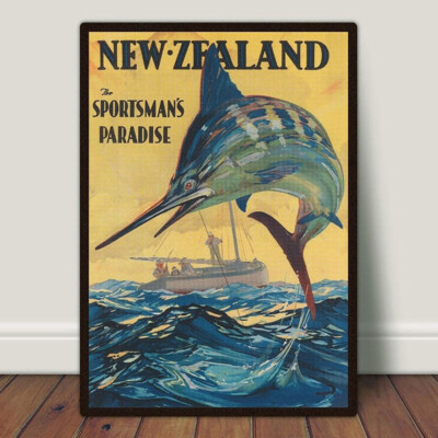 New Zealand Big Game Fish Painting Wall Art poster Choose your Size ...