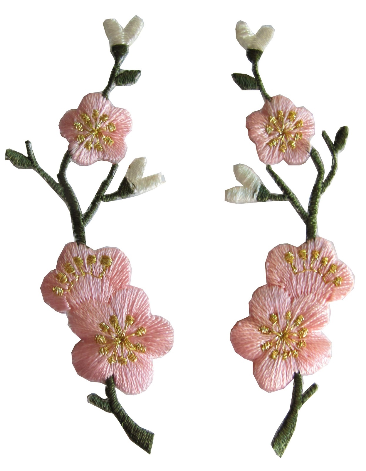 #3959P 2Pcs Pink Cherry Quince,Sakura Flower Embroidery Iron On ...