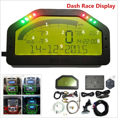 Car Dashboard LCD Screen Rally Gauge Dash Race Display Bluetooth Sensor ...