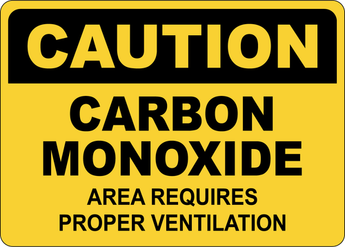OSHA CAUTION: CARBON MONOXIDE AREA REQUIRES VENT| Laminated Vinyl Decal ...