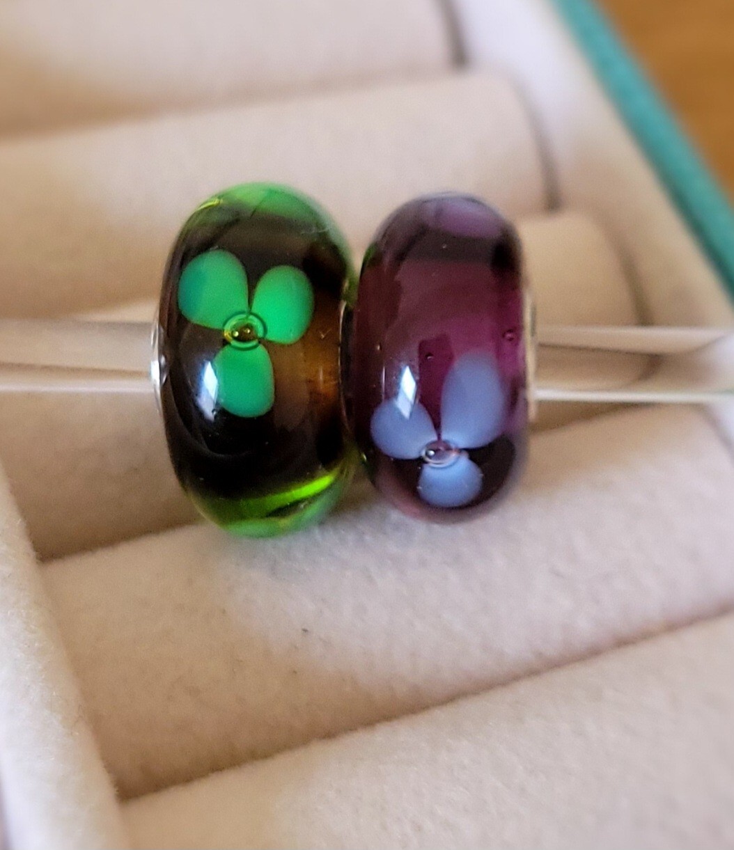 Trollbeads Retired Museum Flower Bead Duo Beautiful S… - Gem
