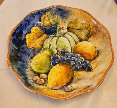 Mayolica Santa Rosa Pottery 12" Shallow Bowl Wall Art Guanajuato Mexico ...