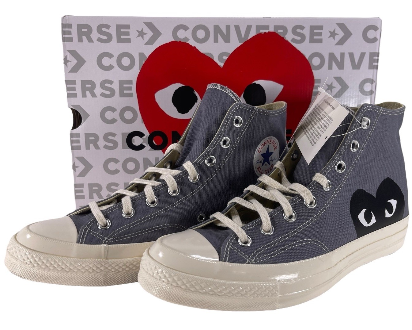 Size 11 - Comme des Garçons PLAY x Converse Chuck 70 High Steel Gray ...