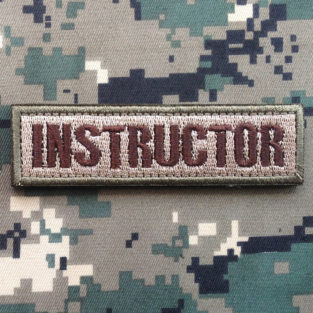 INSTRUCTOR TAB TACTICAL MILITARY USA ARMY ISAF DESERT EMBROIDERY PATCH ...