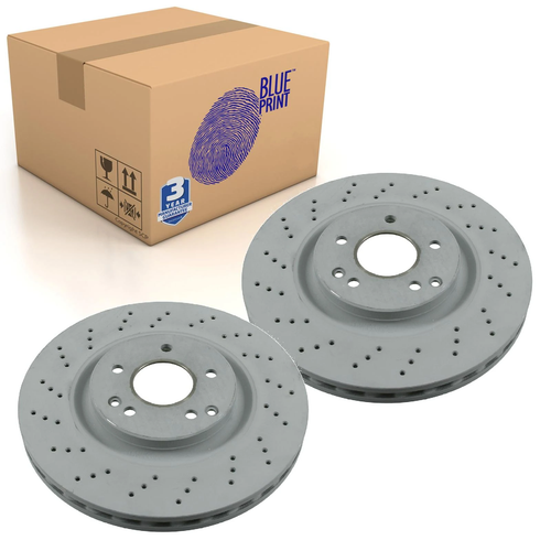 Pair of Front Brake Disc Fits Mercedes-Benz OE 2034211312 Blue Print ...
