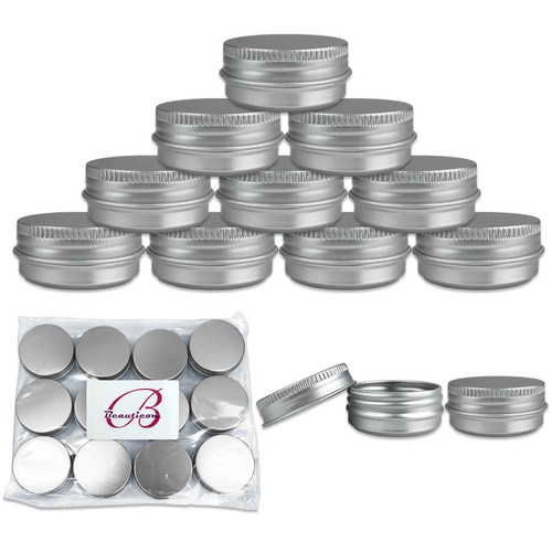 6 Pieces 15G/15ML Aluminum Silver Tin Sample Container Jars with Screw ...