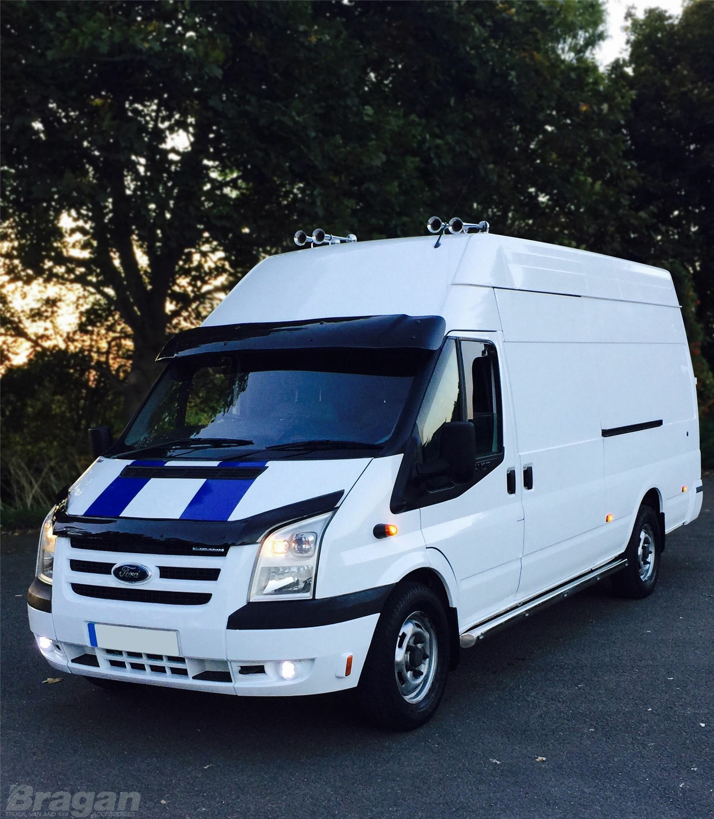 to Fit 07 - 14 Ford TRANSIT Mk7 LWB Side Bars Steps Tubes Running ...