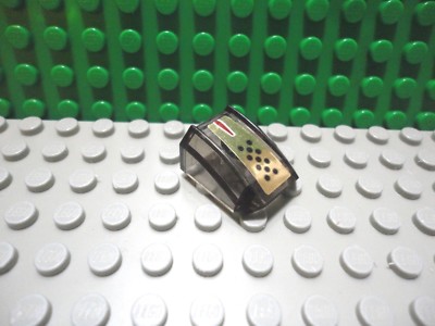 Lego 1 Trans Black 2x2 sloped brick block with sticker of gold design ...