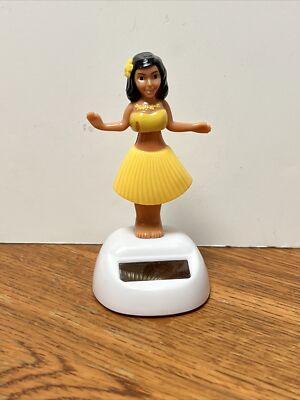 Solar Powered Dancing Bobblehead Toy - Hula Girl Yellow Dress | eBay