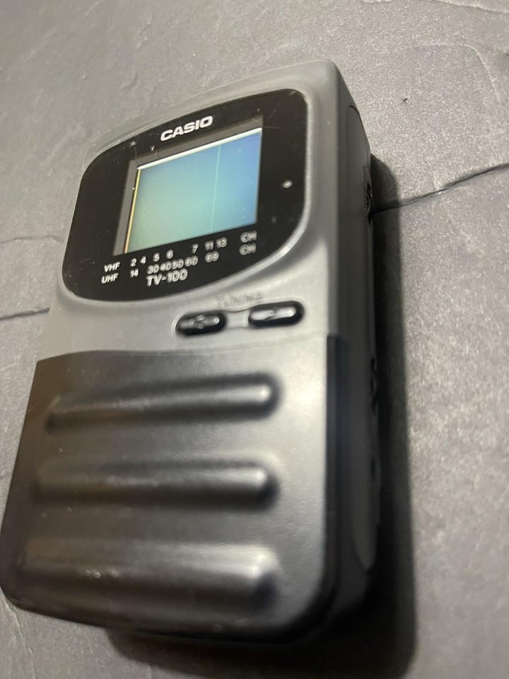 Vntg 90s Casio Color TV-100B Personal Hand Held TV,Analog, UHF/VHF ...
