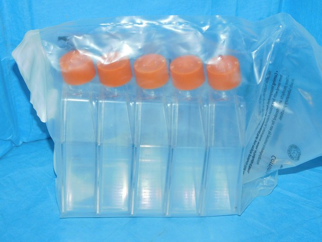 (100) Corning 430641 Cell Culture Flask 75 Cm2 Canted Neck Vented Cap ...