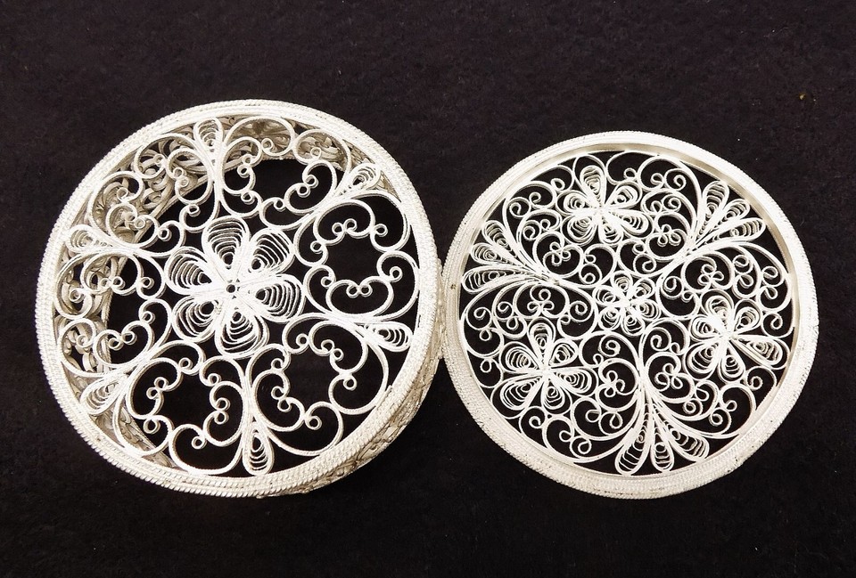 Lovely Antique Russian Intricate Filagree Metalware Dresser Box | eBay