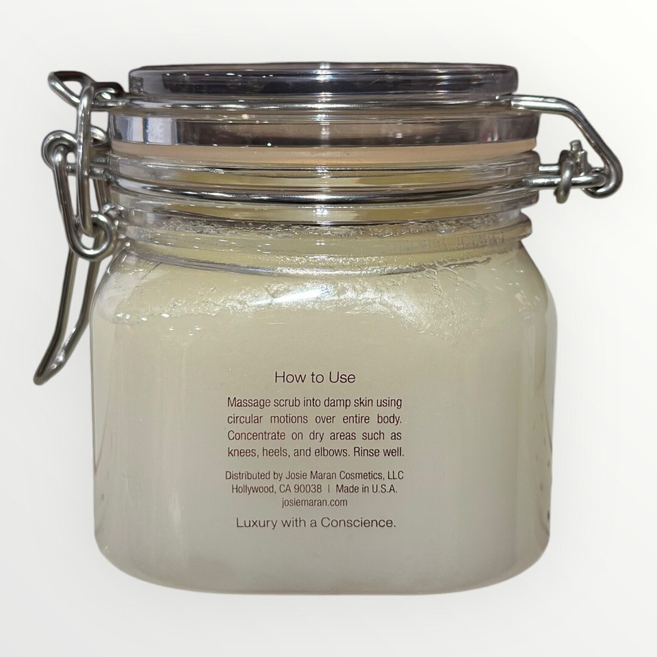 Josie Maran Argan Sugar Balm Body Scrub Peppermint Bark 10 oz Glass New ...