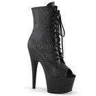 7" Black Stripper Platform Boots Fetish Lace Up GoGo Dancer Heels ...