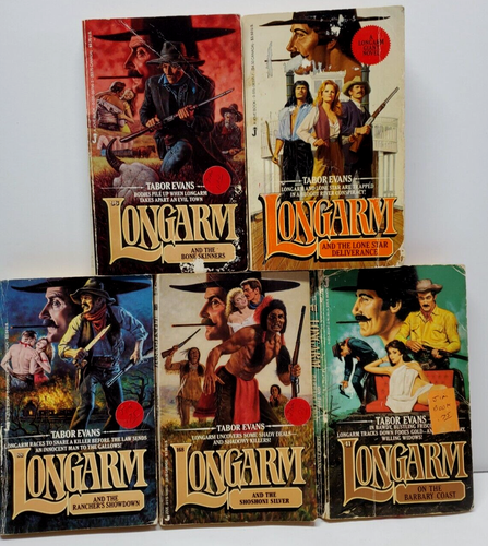 Tabor Evans LONGARM Series lot of 5 different paperback books Western ...