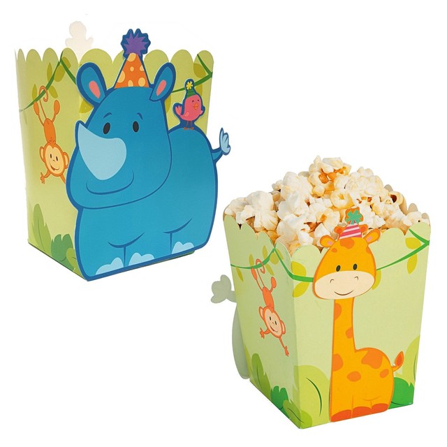 Zoo Jungle Safari Animal Party Mini Treat Lolly Favour Snack Popcorn ...