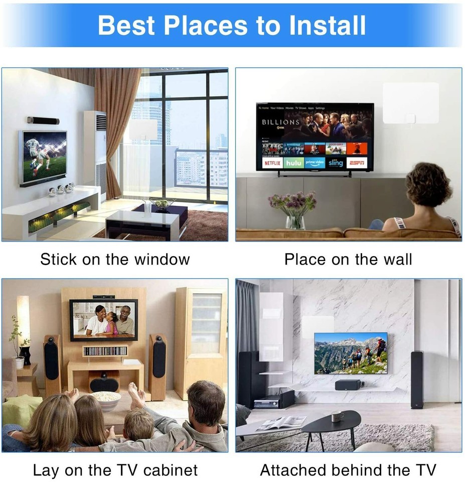 Newest Indoor Amplified Digital TV Antenna HDTV 4K 1080P Long Range | eBay