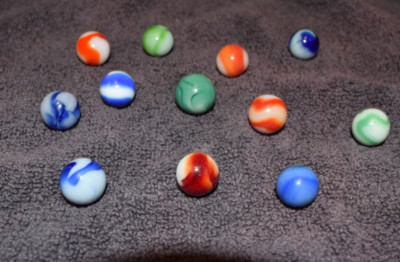 Vintage Mixed American Toy Marbles lot of 12 Marbles Size Approx .625 ...