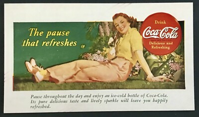 Vintage Coca Cola Advertising Card “The Pause That Refreshes” GH | eBay