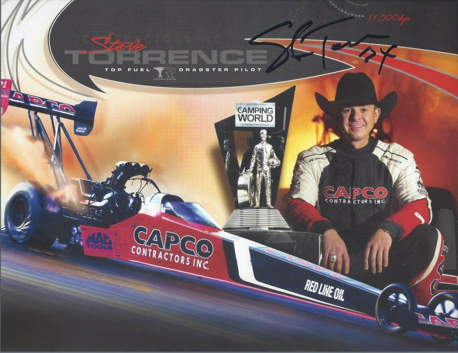 SIGNED 2021 STEVE TORRENCE "CAPCO CONTRACTORS" TOP FUEL NHRA HANDOUT ...