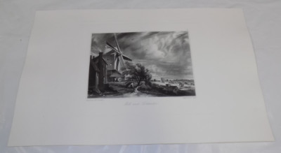 1855 Print///WINDMILL NEAR COLCHESTER, ENGLAND, SQUALLY DAY, by John ...