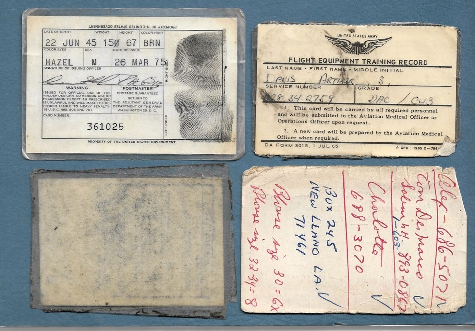 Vint 4 Pc Lot Vietnam Calling Card 48th Assault Helicopter Co MC-1 ...