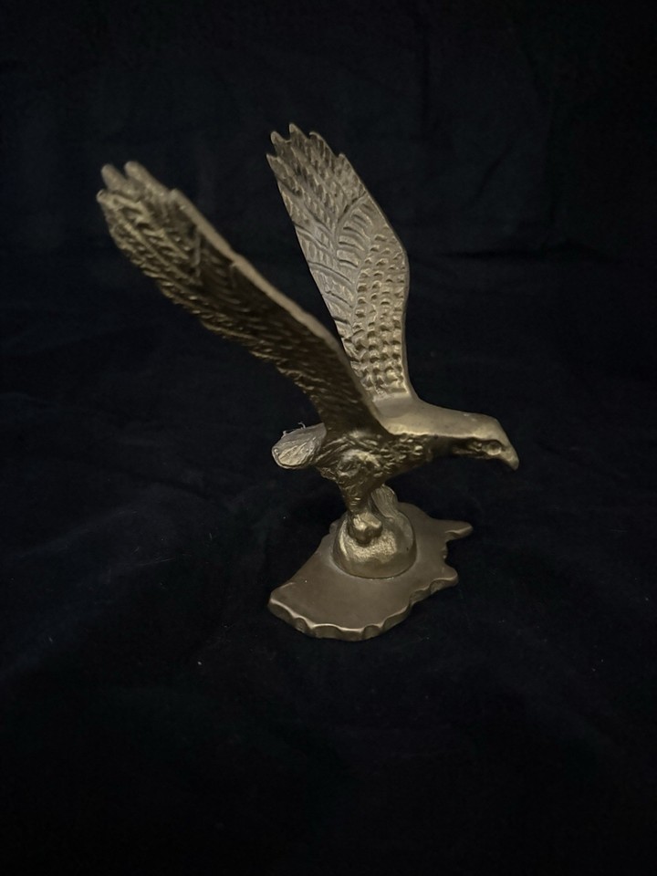 Vintage Brass Eagle Figurine Lot – Large Soaring Eagle & Small Swooping ...