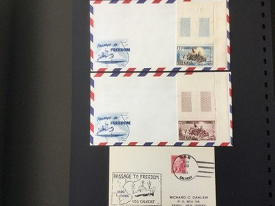 South Vietnam- Exodus- Refugees on Raft- Stamps on envelope "Passage to ...