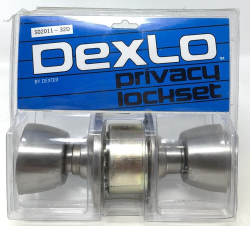VTG NOS 70s Door Knob Handle Privacy Bed Bath Lock Brushed Silver ...