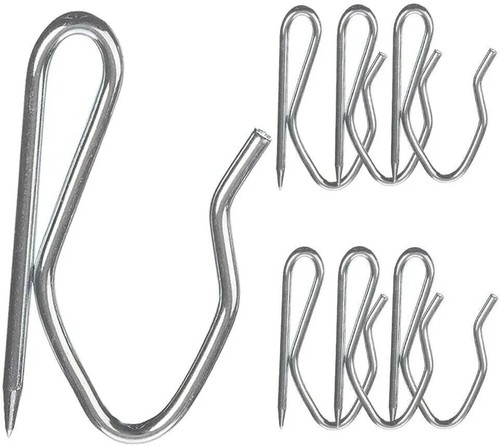 Metal Pin Curtain Hooks -PacK OF 10 / 20 / 40 / 60 / 80 / 100-Pinch ...