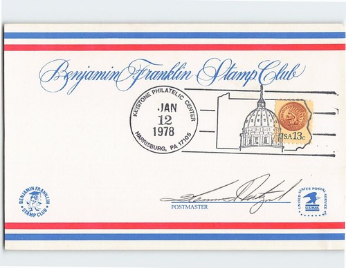 Postcard Benjamin Franklin Stamp Club Blank Postcard | eBay