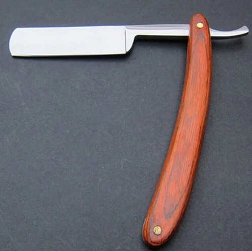 Metal Wood Handle Classic USA Style Barber Beard Shaving Straight Edge ...