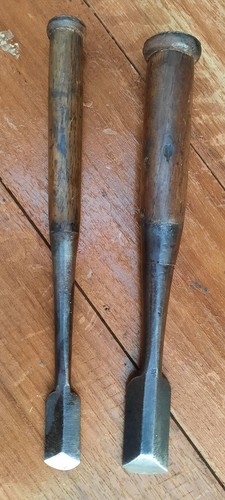 Old 2 Japanese in canal gouge chisels Woodworking Tools | eBay