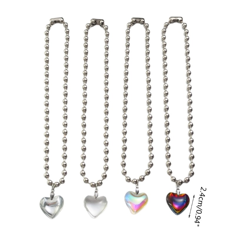 Chunky Chain Choker Chain Jewelry Heart Pendant Clavicle Chain Party ...