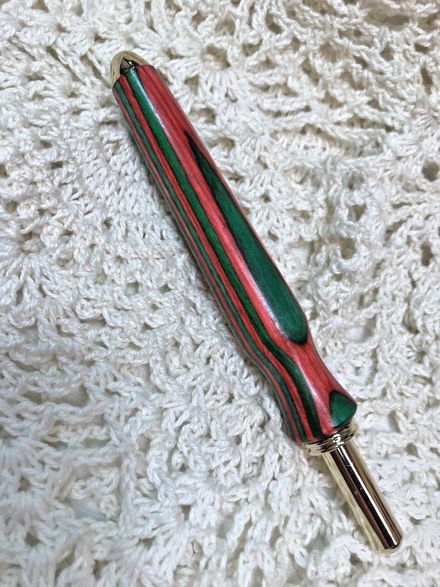 Hand carved Red & Green Wood sewing Awl / Stilletto 24k gold | eBay