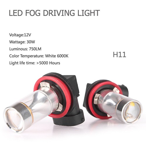 H11 LED 30W LED Fog Light Head Tail Driving Light Bulb DRL Lamp White ...