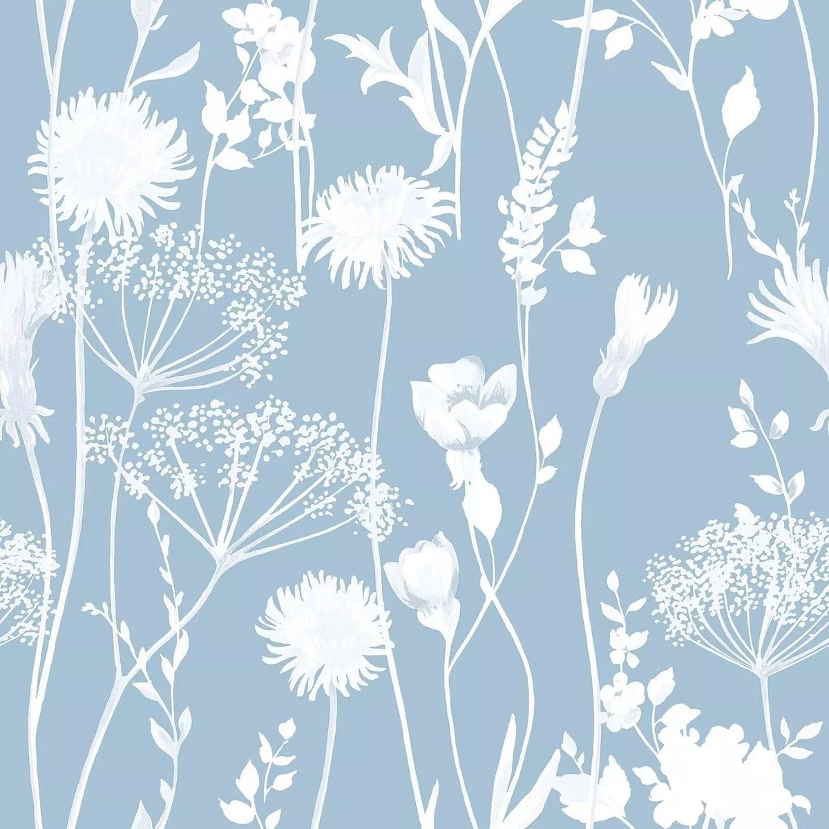 Dark Blue Floral Wallpaper