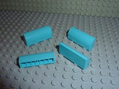 4 x LEGO MdAzure Medium Azure brick curved 6191 set 3188 3315 41026 ...