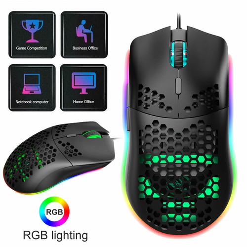 6400 DPI RGB Light Wired Gaming Mouse PC Laptop Mice Backlit 6 Buttons ...
