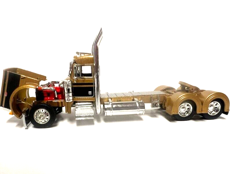 DCP FIRST GEAR 1/64 SCALE 379 PETERBILT DAY CAB, GOLD WITH BLACK STRIPE ...