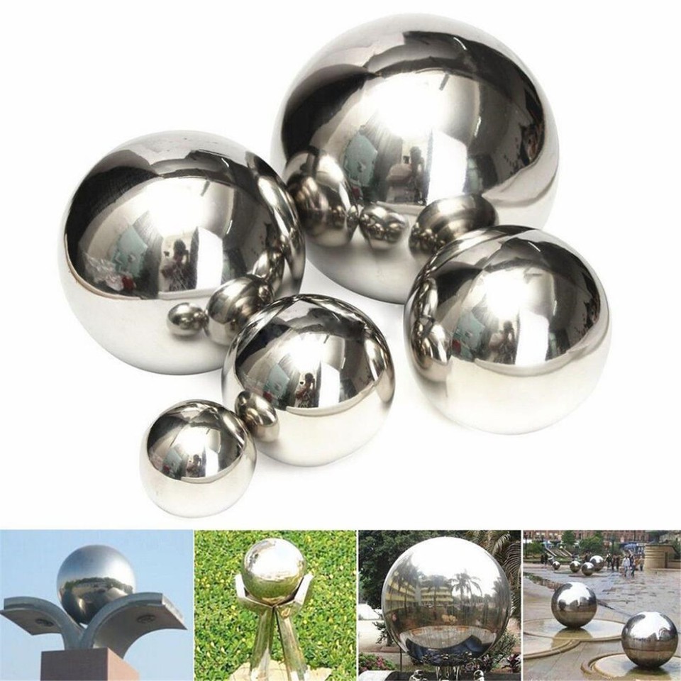 1pc Stainless Steel Mirror Polished Sphere Hollow Round Ball Garden ...