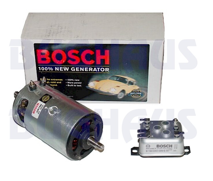 VW BUG BUS GHIA OEM BOSCH 12 VOLT GENERATOR & VOLTAGE REGULATOR KIT ...