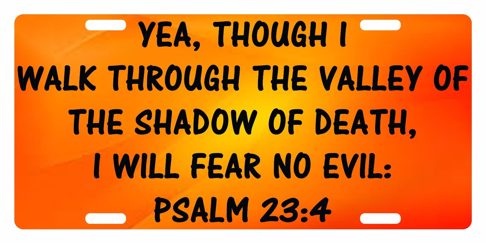 PSALM 23:4 Verse Custom License Plate Bible Christian Emblem Warrior ...