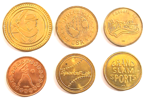 Batting Cages Arcade Token Lot Of 6 All Different Sports Park Grand ...