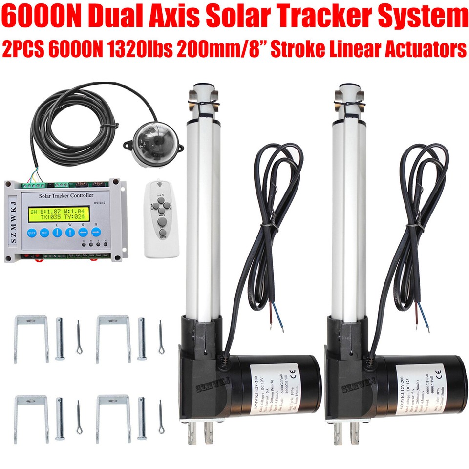 6000N Dual Axis LCD Solar Tracker -Solar Panel Auto Tracking Sunlight ...