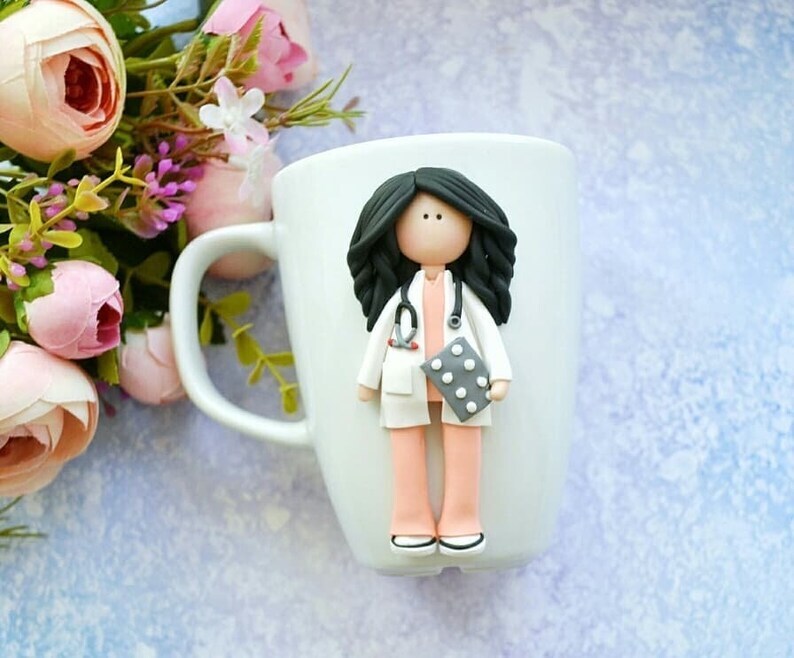 Ceramic doctor mug, personalized nurse tea cup, your portrait from ...